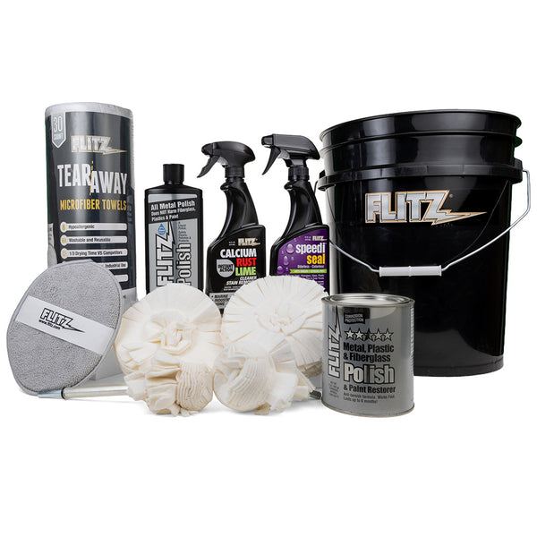 Flitz 5-Gallon Black Bucket Detailers Kit [C-209BB] - Sound Boatworks