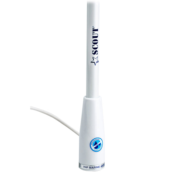Scout 5' White VHF Antenna 3dB Nylon Ferrule w/5M RG-58 Coax KS-22 [PF ...