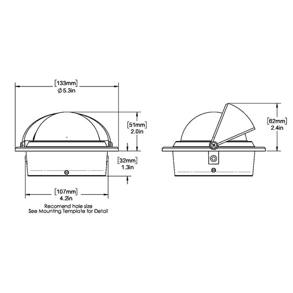 Ritchie F83 Voyager Compass Flush Mount Black F83 - Sound Boatworks