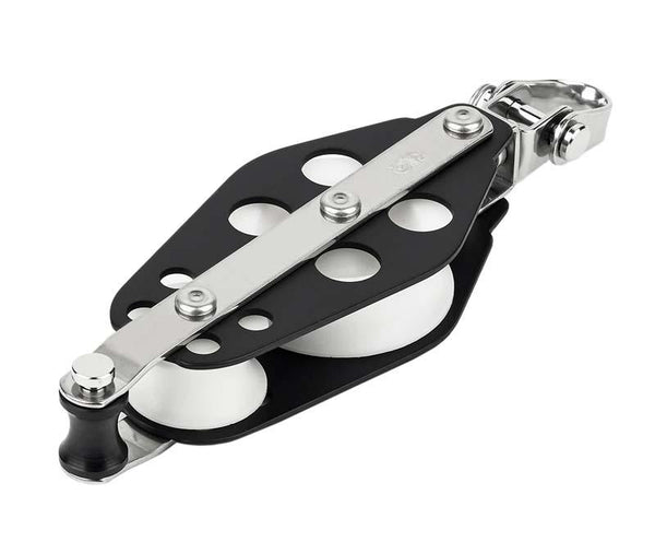 Schaefer Aluminum Fiddle Block w/Swivel Shackle & Becket, Sheave Dia ...