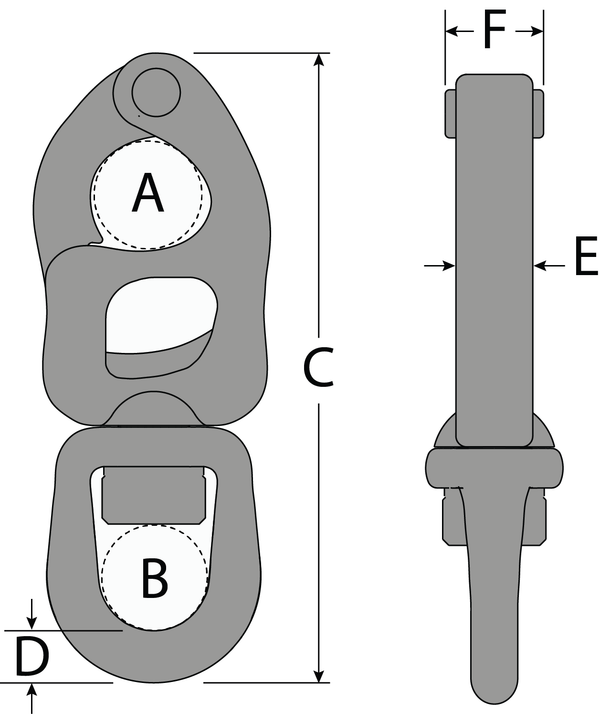 Tylaska 3 7/16" T8 Standard Bail Snap Shackle with Black Oxide Finish ...